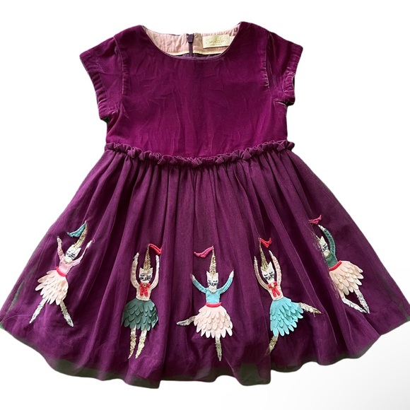 Mini Boden | Dresses | Boden Cat Nutcracker Ballerina Purple Velvet And ...